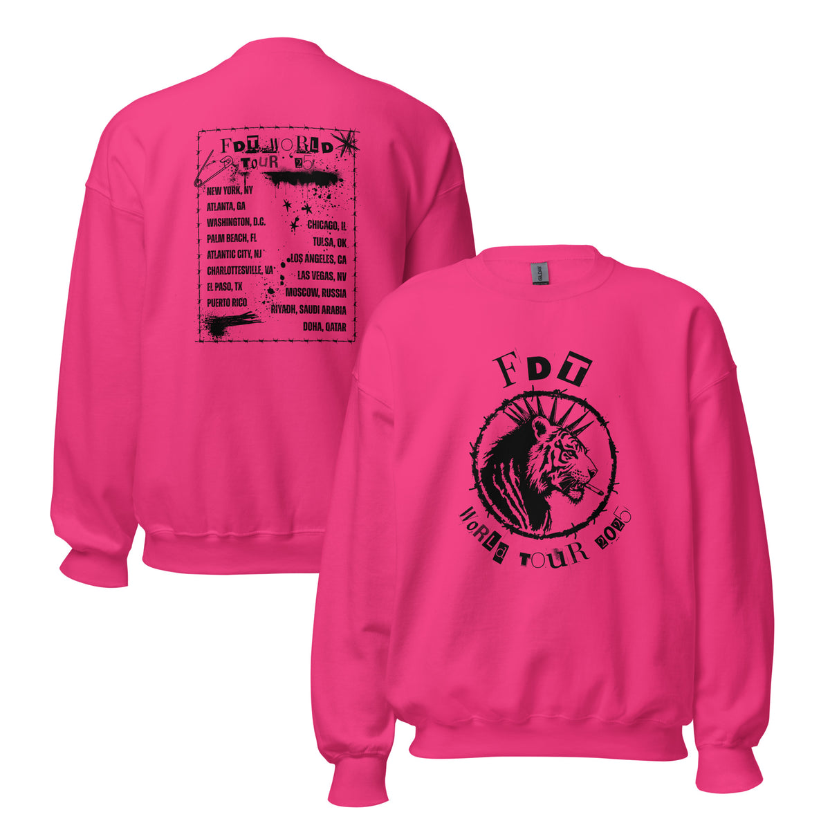 FDT WORLD TOUR 2025 CREWNECK – MCMILLAN STUDIOS